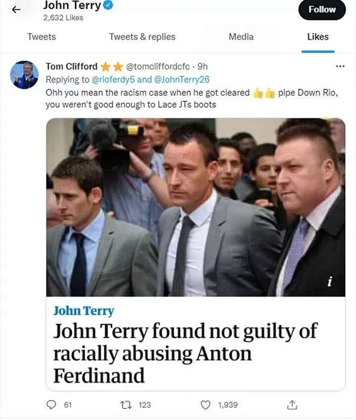 john terry tweet