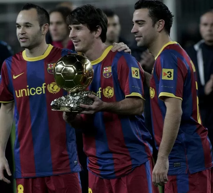 xavi and iniesta trophies