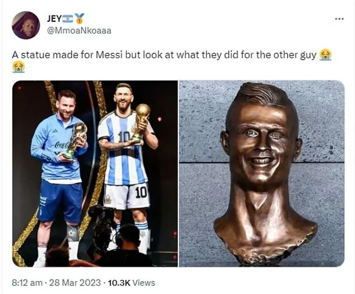 does messi have a statue