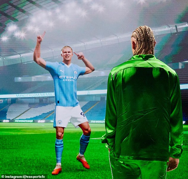 Haaland debuts his new braids at EA FC 24 event with Ronaldinho, Figo ...