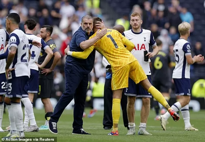 Spurs goalkeeper Vicario admits he was wrong to yell at a young teammate