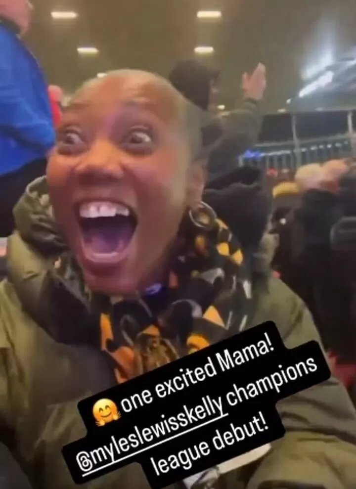 Heartwarming moment Arsenal star's mum reacts to her son making his UCL debut
