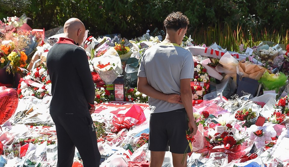Jota’s heartbroken wife visits Anfield with Liverpool stars to lay ...